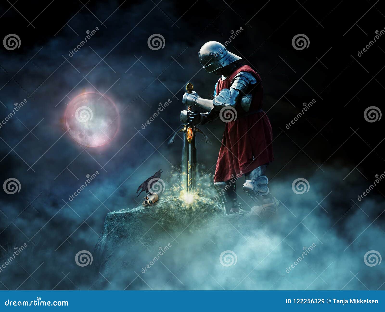 Fantasy warrior stock illustration. Illustration of deed - 122256329