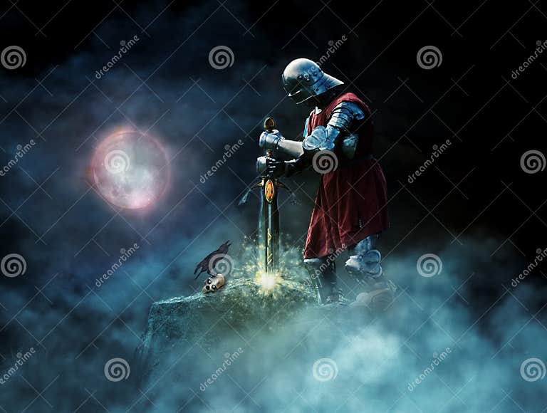 Fantasy warrior stock illustration. Illustration of deed - 122256329