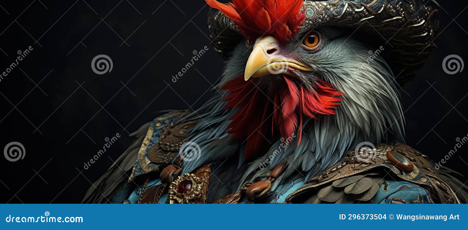 Fantasy Warrior with a Rooster Head Stock Illustration - Illustration ...