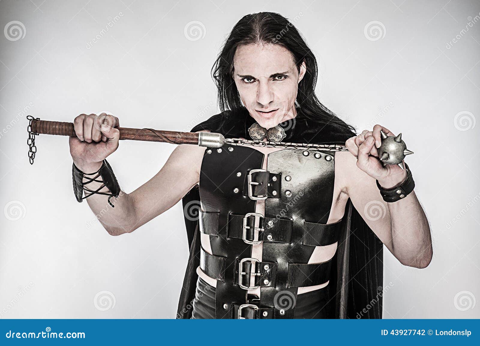 Fantasy Warrior with Spiked Club Stock Photo - Image of kinky, armoured ...