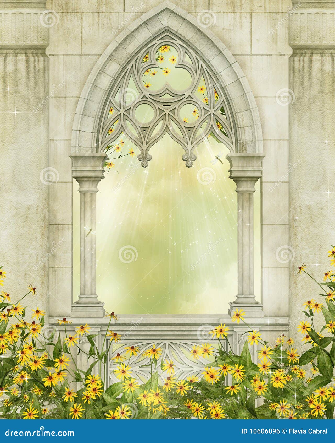 Fantasy window stock illustration. Illustration of petal - 10606096