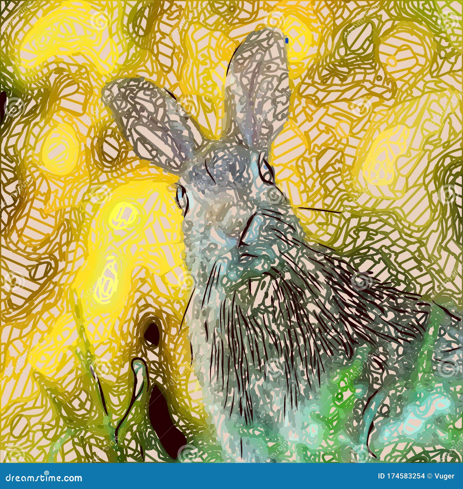 Wire rabbit stock illustration. Illustration of paint - 174583254