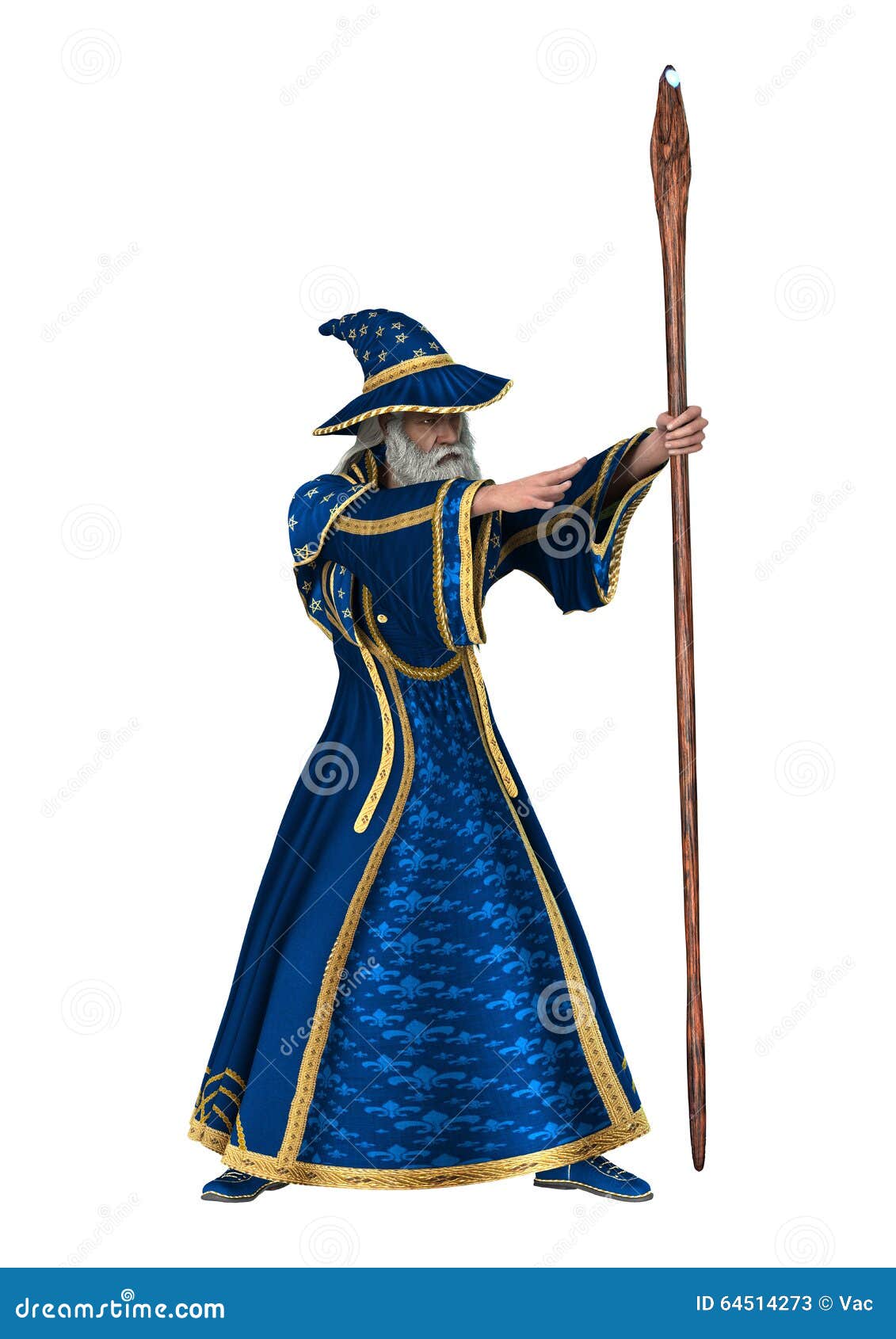 Fantasy Wizard on White stock illustration. Illustration of powerful ...