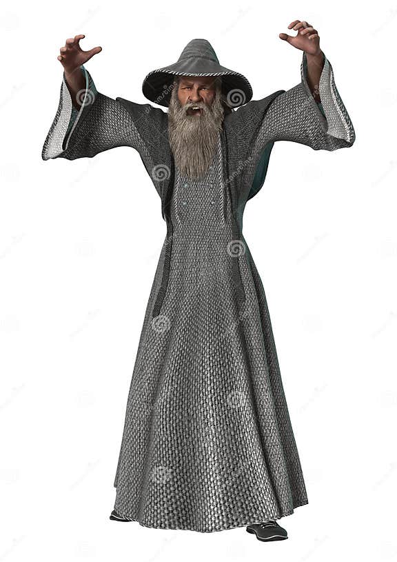 Fantasy Wizard on White stock illustration. Illustration of white ...