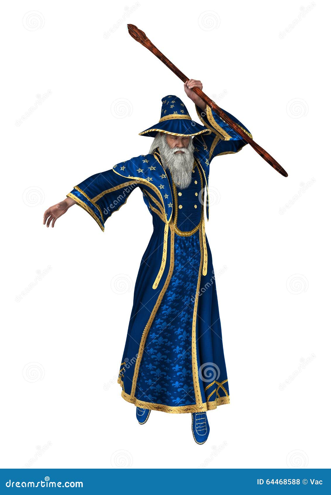 Fantasy Wizard on White stock illustration. Illustration of wise - 64468588