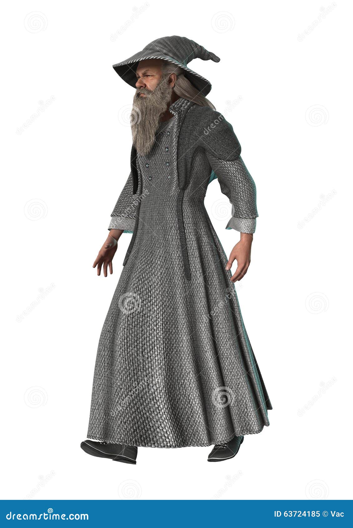 Wizard Walking With His Staff Illustration | CartoonDealer.com #139622164