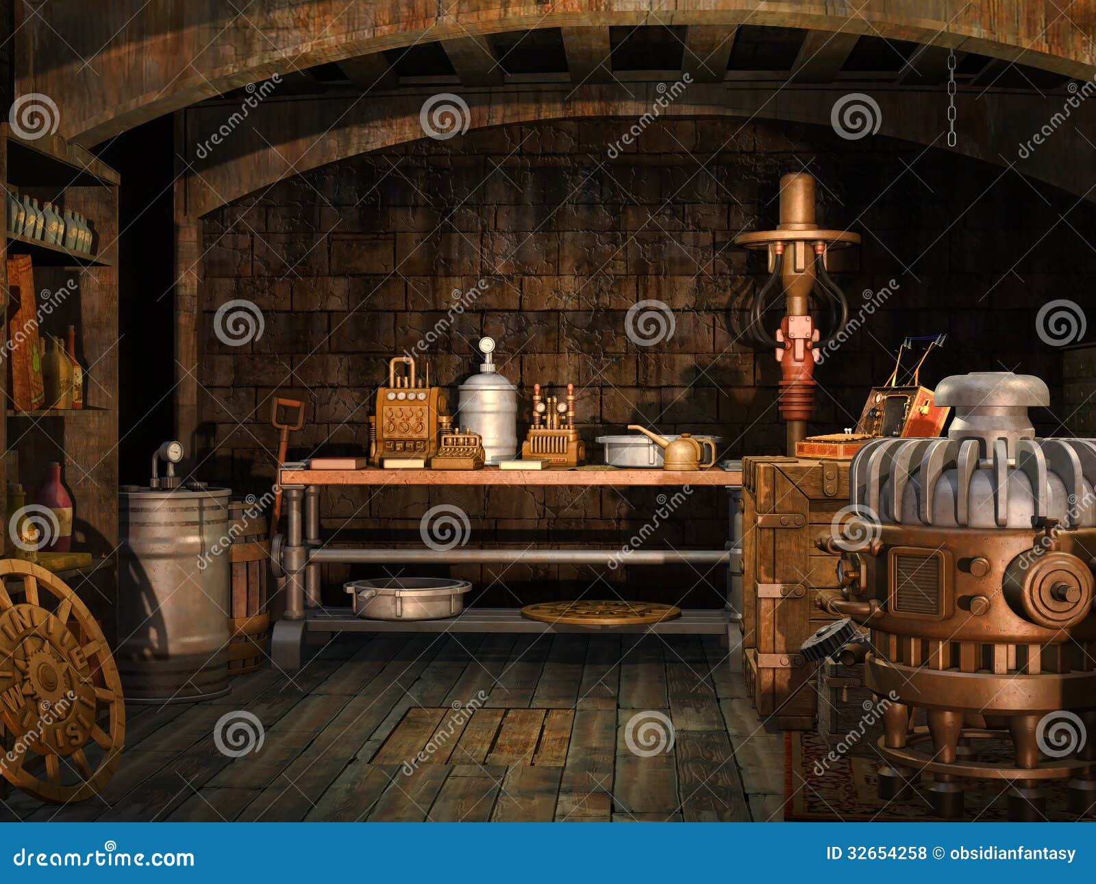 Steampunk Basement Stock Photo | CartoonDealer.com #31340850