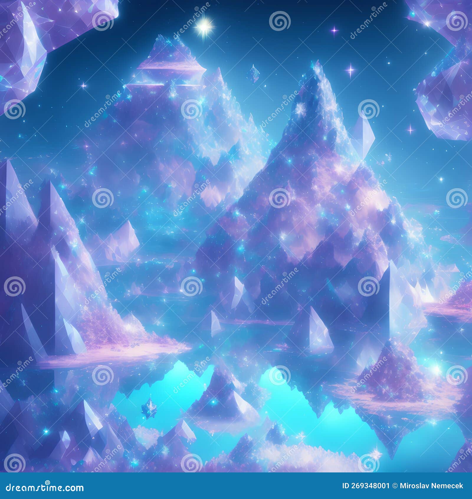 Fantasy World of Diamond, Generative AI Illustration Stock Illustration ...