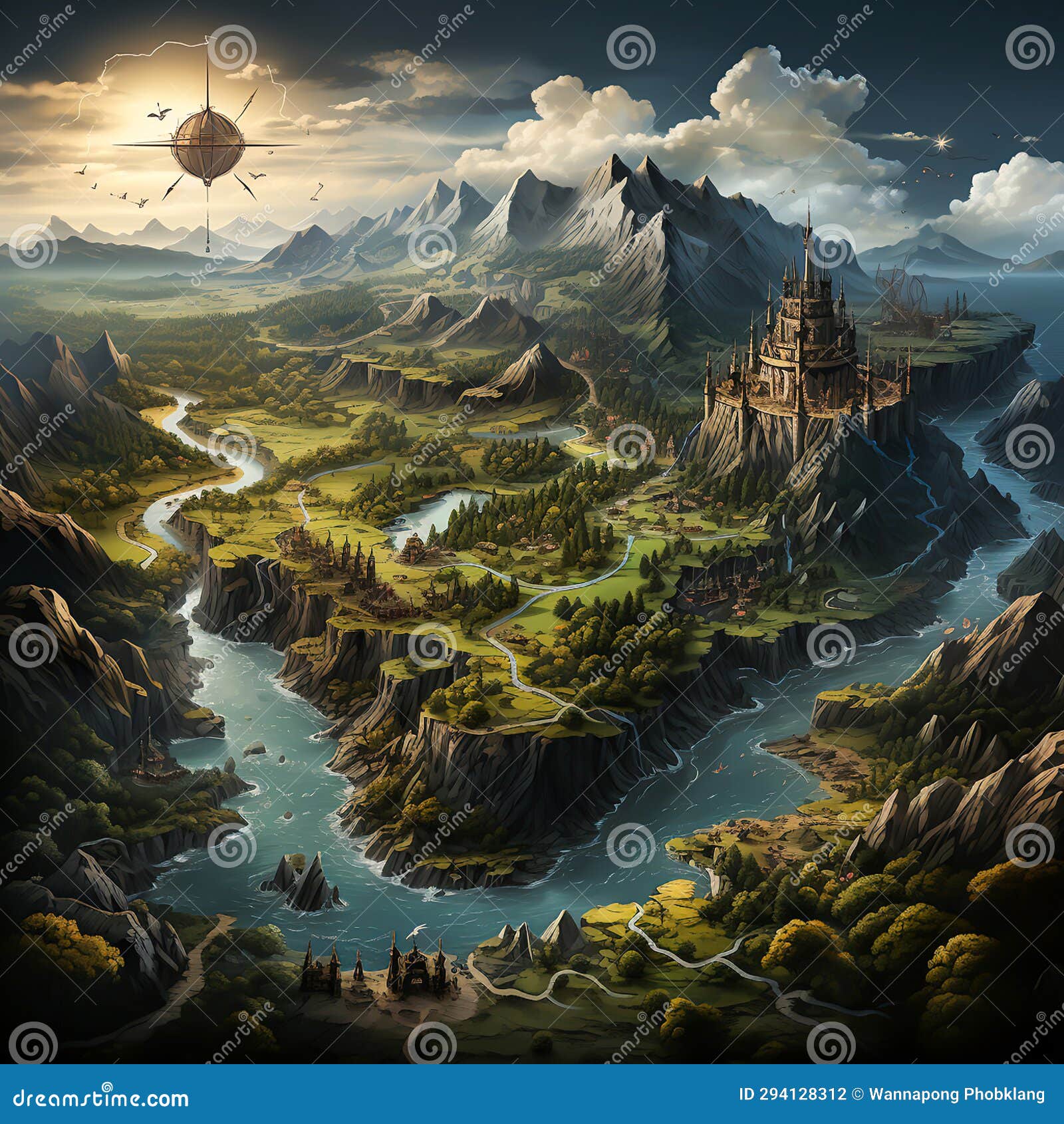 Fantasy World Map Embark on Mystical Journeys in Imaginary Lands ...