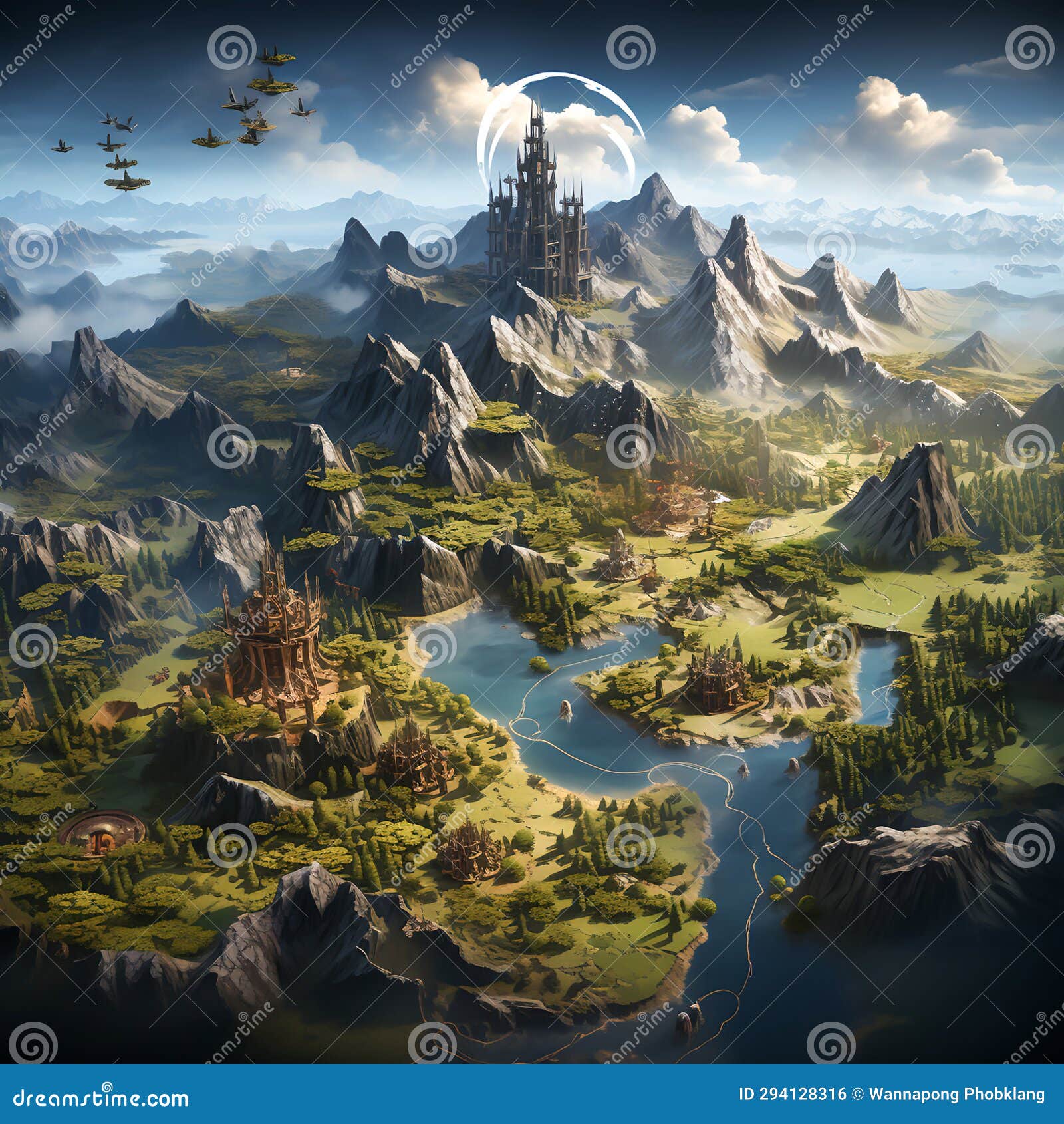 Fantasy World Map Embark on Mystical Journeys in Imaginary Lands ...