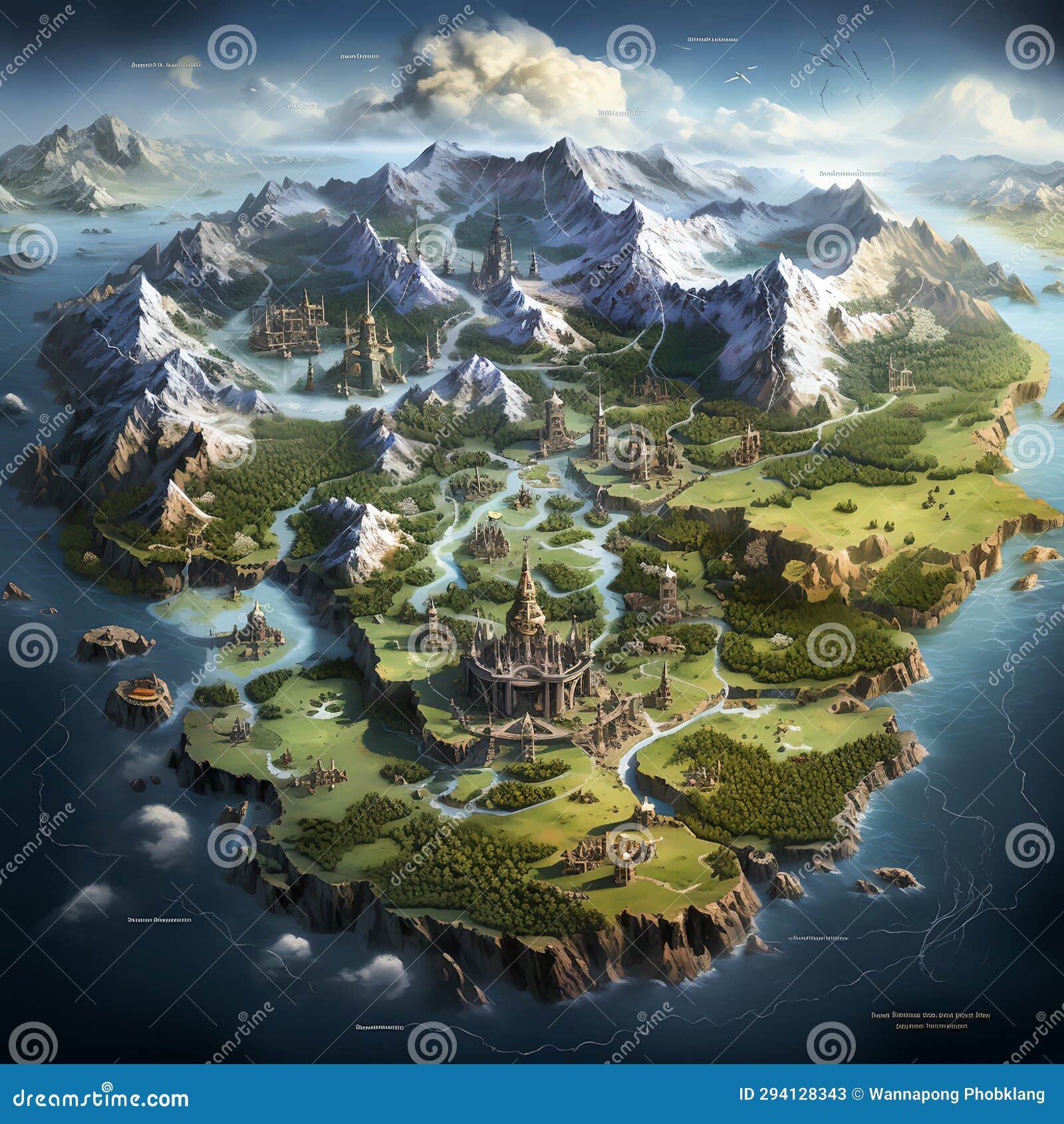 Fantasy World Map Embark on Mystical Journeys in Imaginary Lands ...