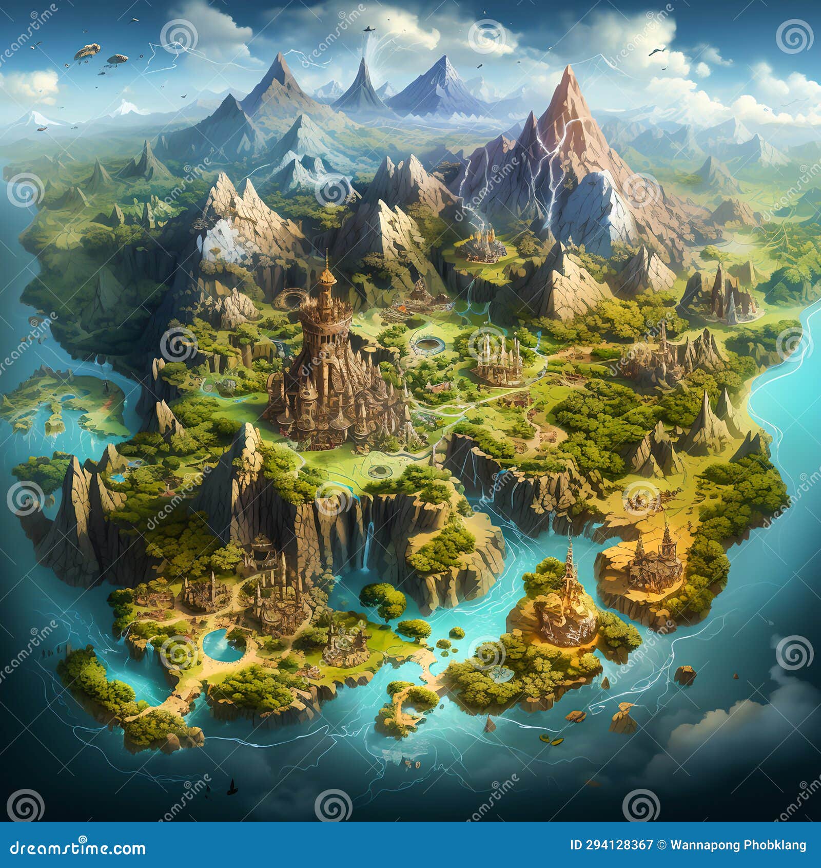 Fantasy World Map Embark on Mystical Journeys in Imaginary Lands ...