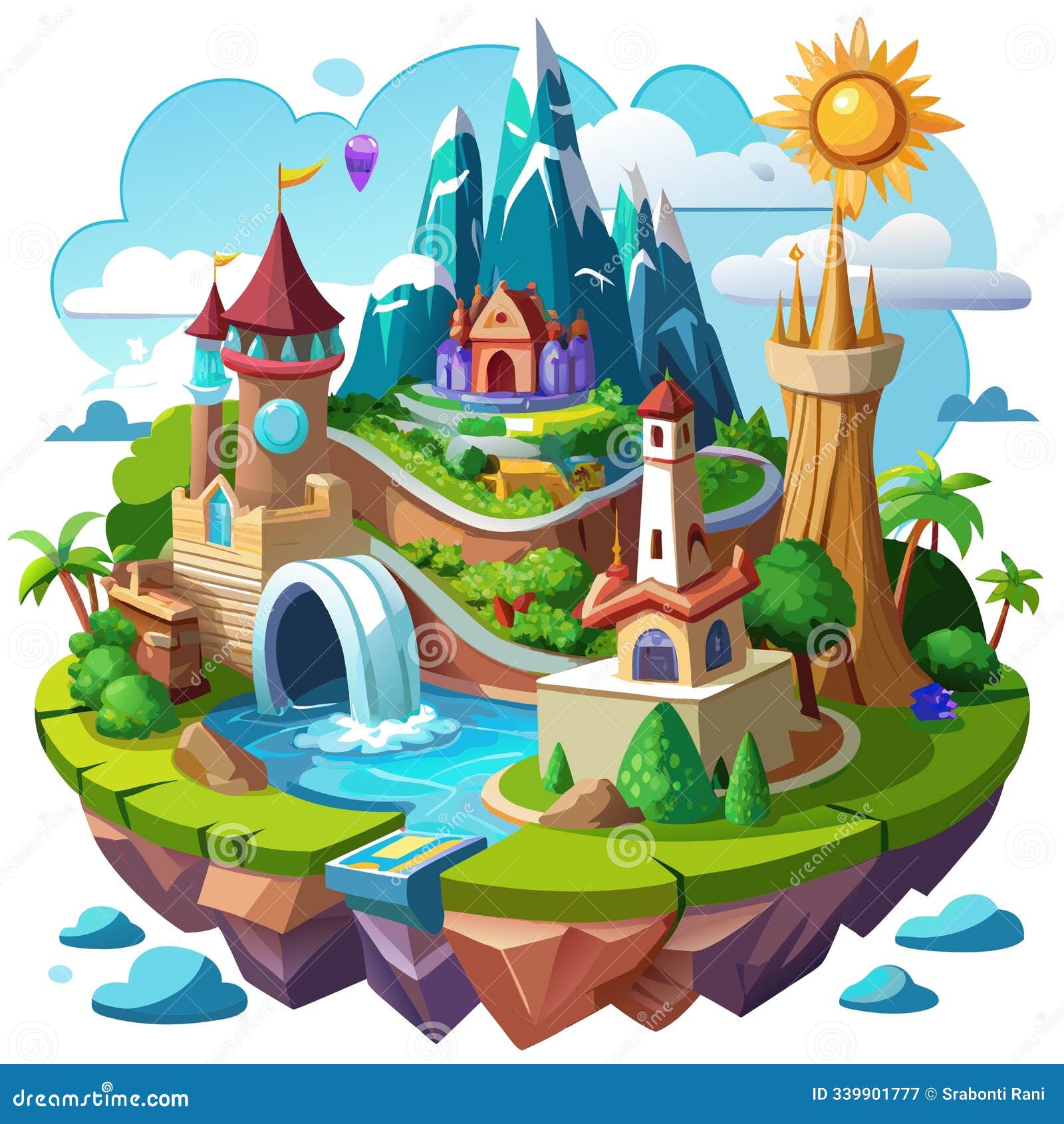 "Fantasy World Vector Illustration: Enchanting Magical Design" Stock ...