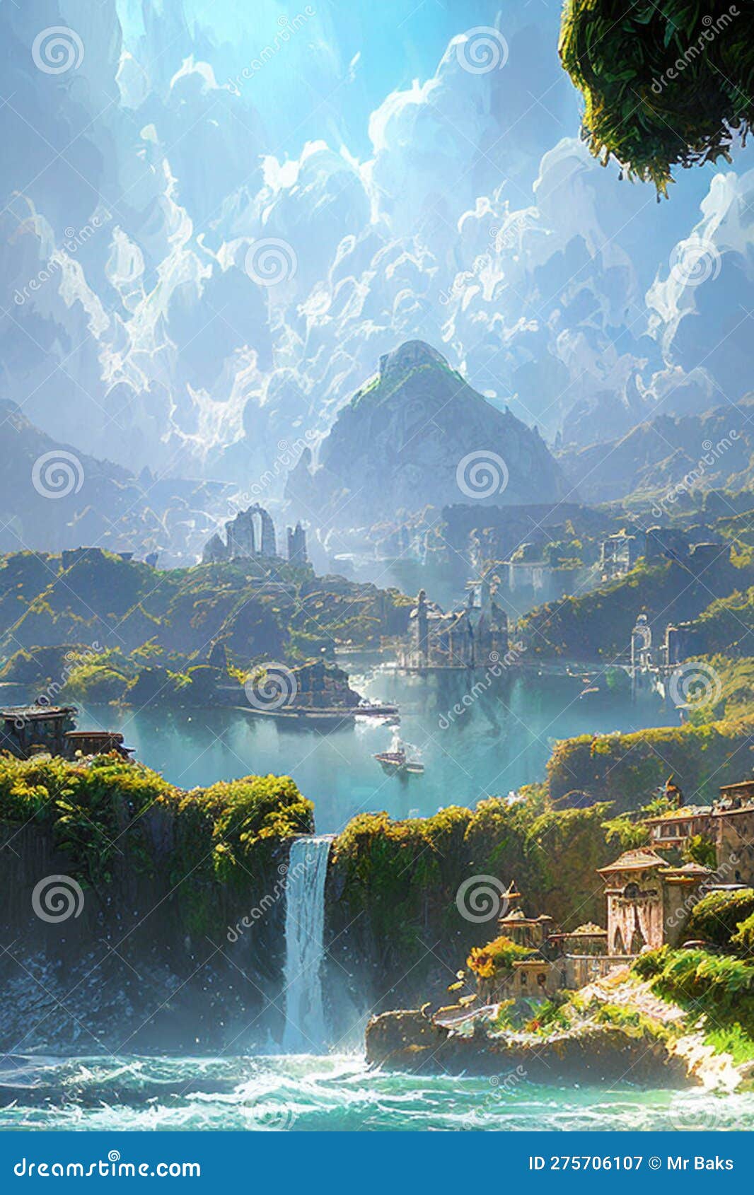 A fantasy world. stock illustration. Illustration of fantasy - 275706107