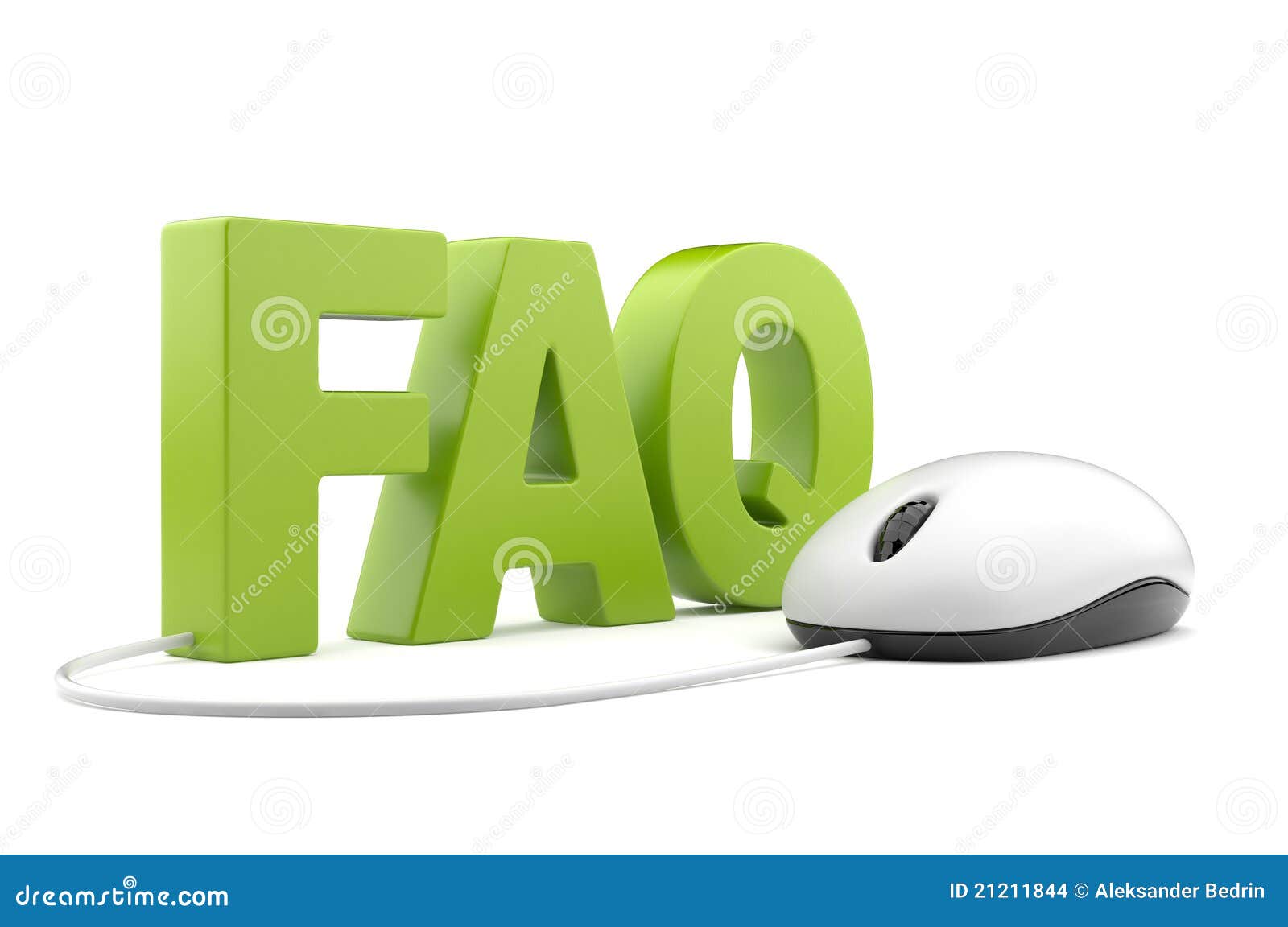 FAQ 3D Text with Computer Mouse. on White Stock Illustration ...