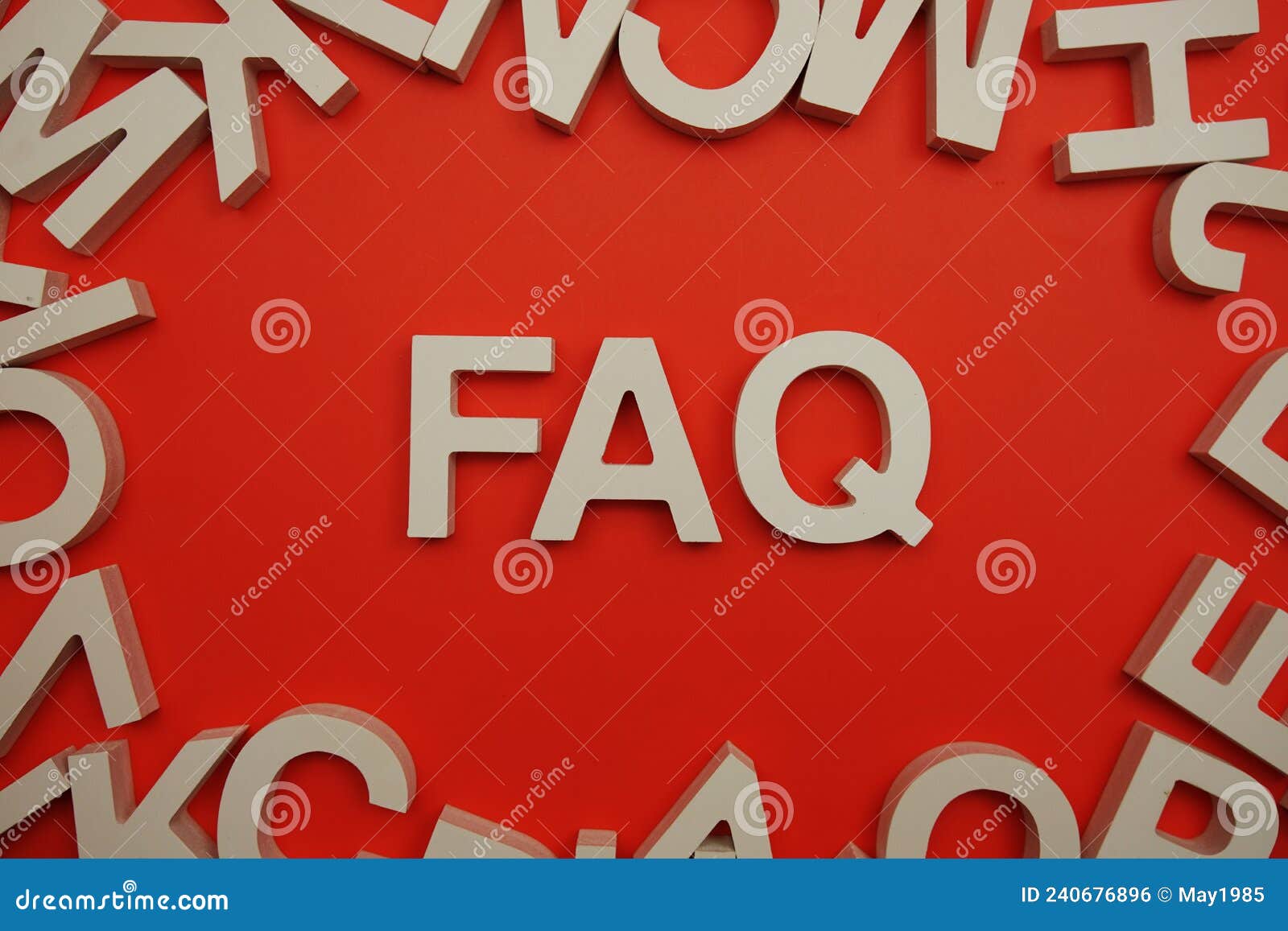 FAQ Alphabet Letters on Red Background Stock Photo - Image of letters ...