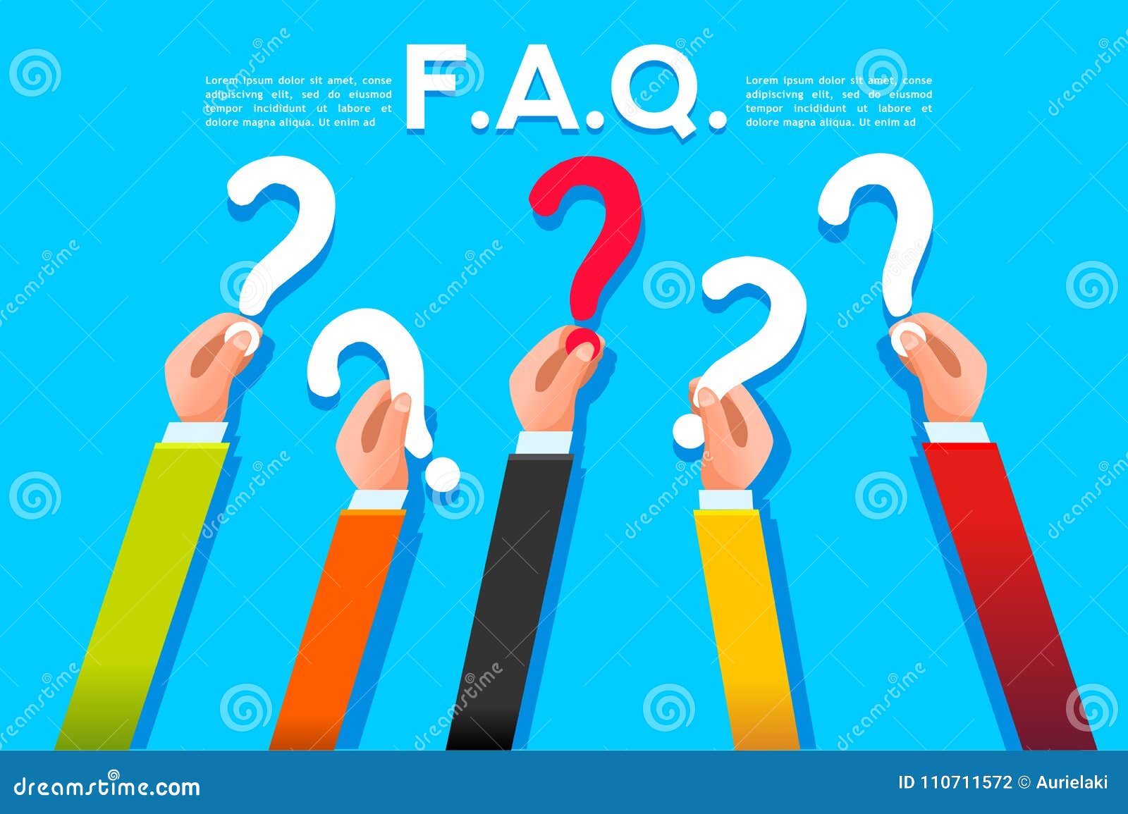 Faq Ask or Query Concept Flat Style Stock Vector - Illustration of ...