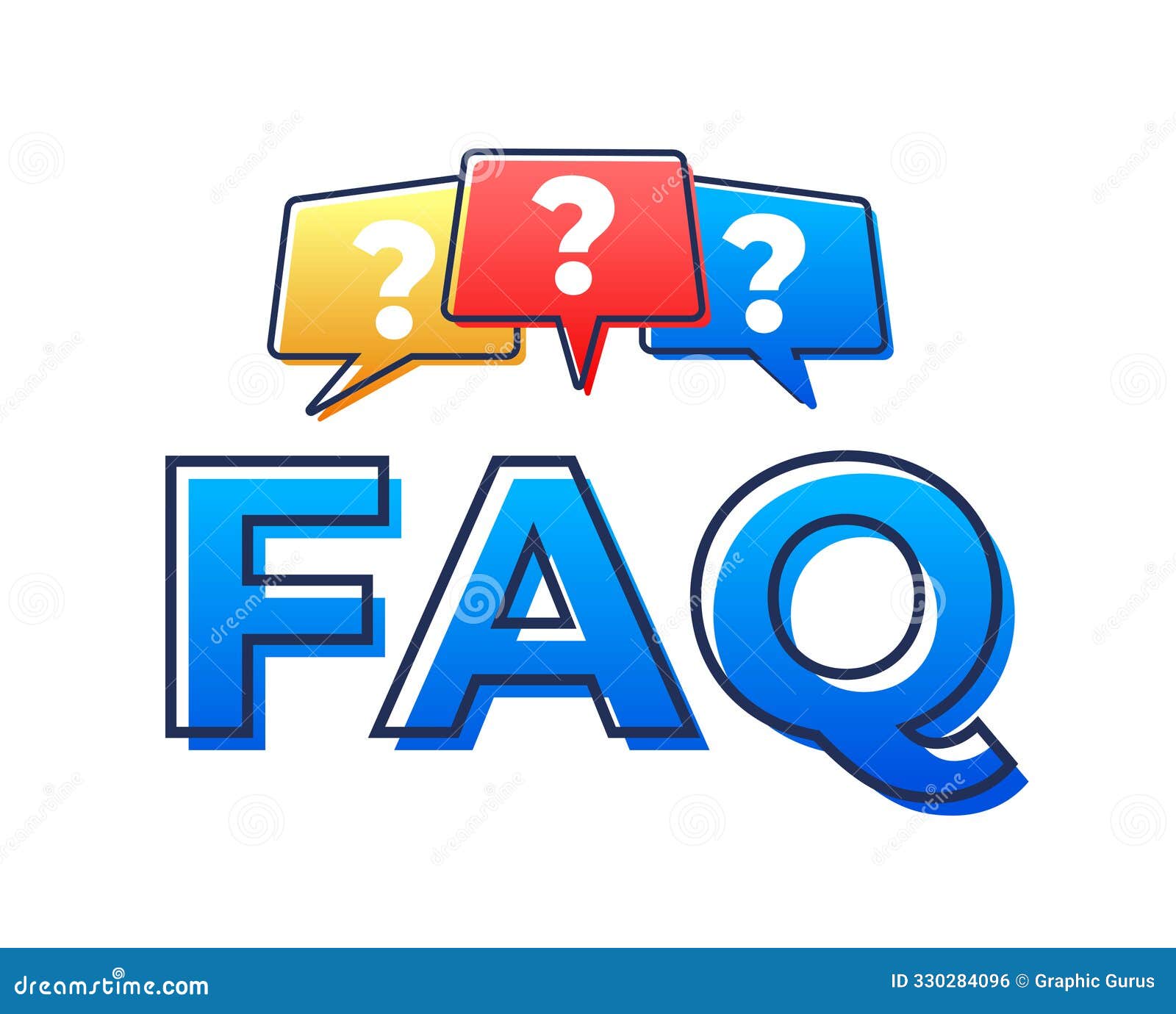 Faq Banner with Question Marks in Speech Bubbles Showing Frequently ...