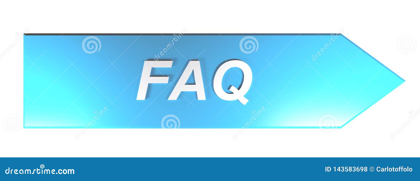 FAQ on Blue Arrow - 3D Rendering Stock Illustration - Illustration of ...
