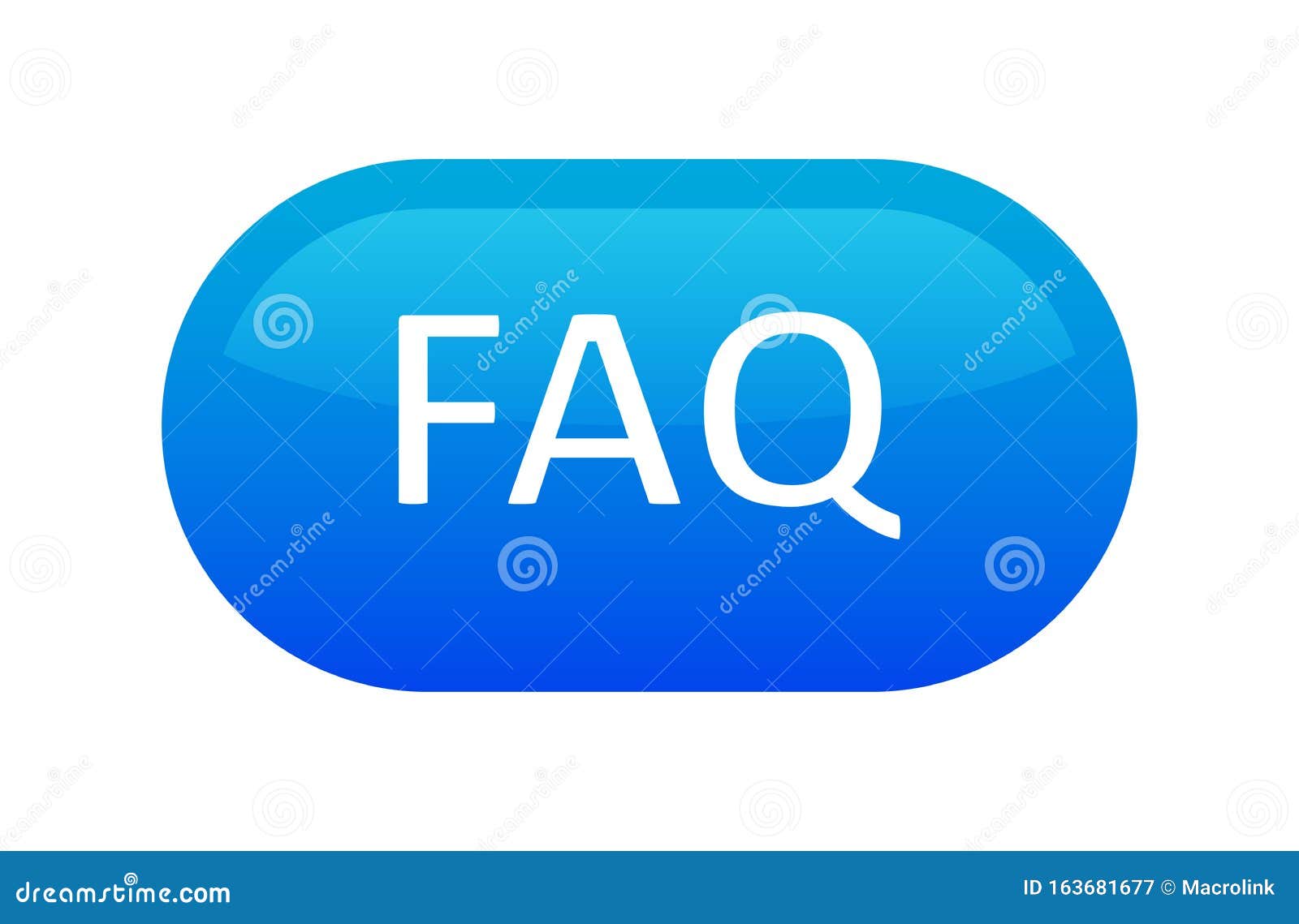 Faq Button Icon Blue Color. Seal Label for Giving Help and Asking on ...