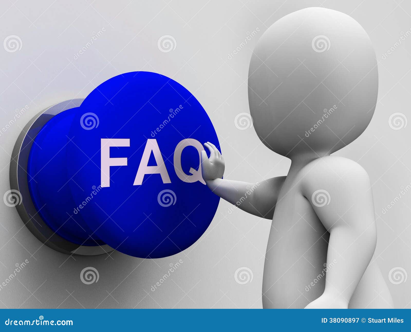 FAQ Button Shows Website Questions and Assistance Stock Illustration ...
