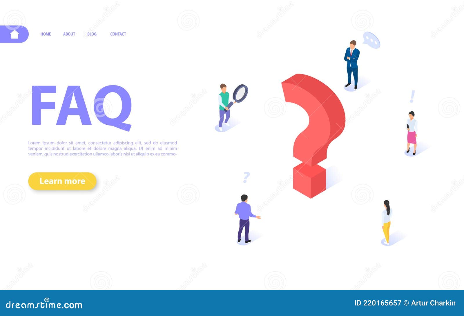 FAQ Concept. a Group of People are Looking for Answers To Questions ...