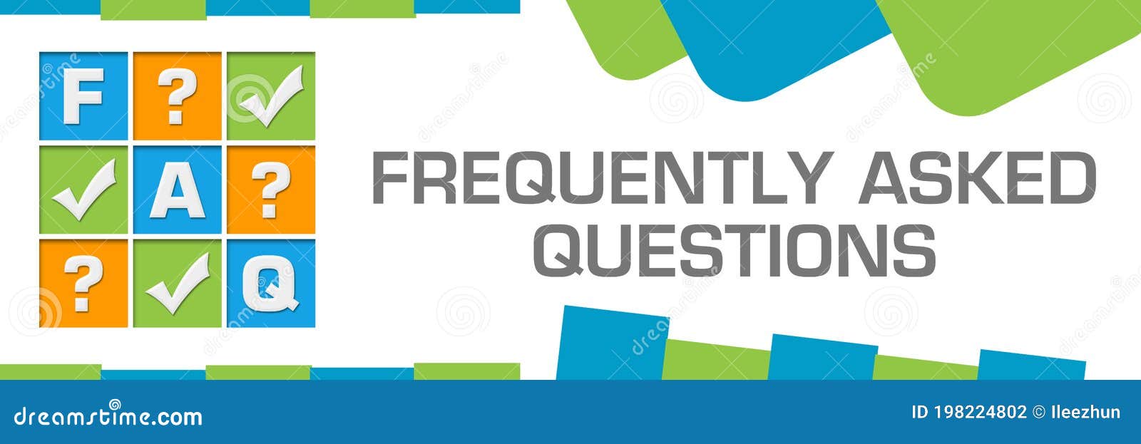 FAQ - Frequently Asked Questions Green Blue Shapes Horizontal Stock ... FAQ - Frequently Asked Questions Green Blue Shapes Horizontal Stock ...