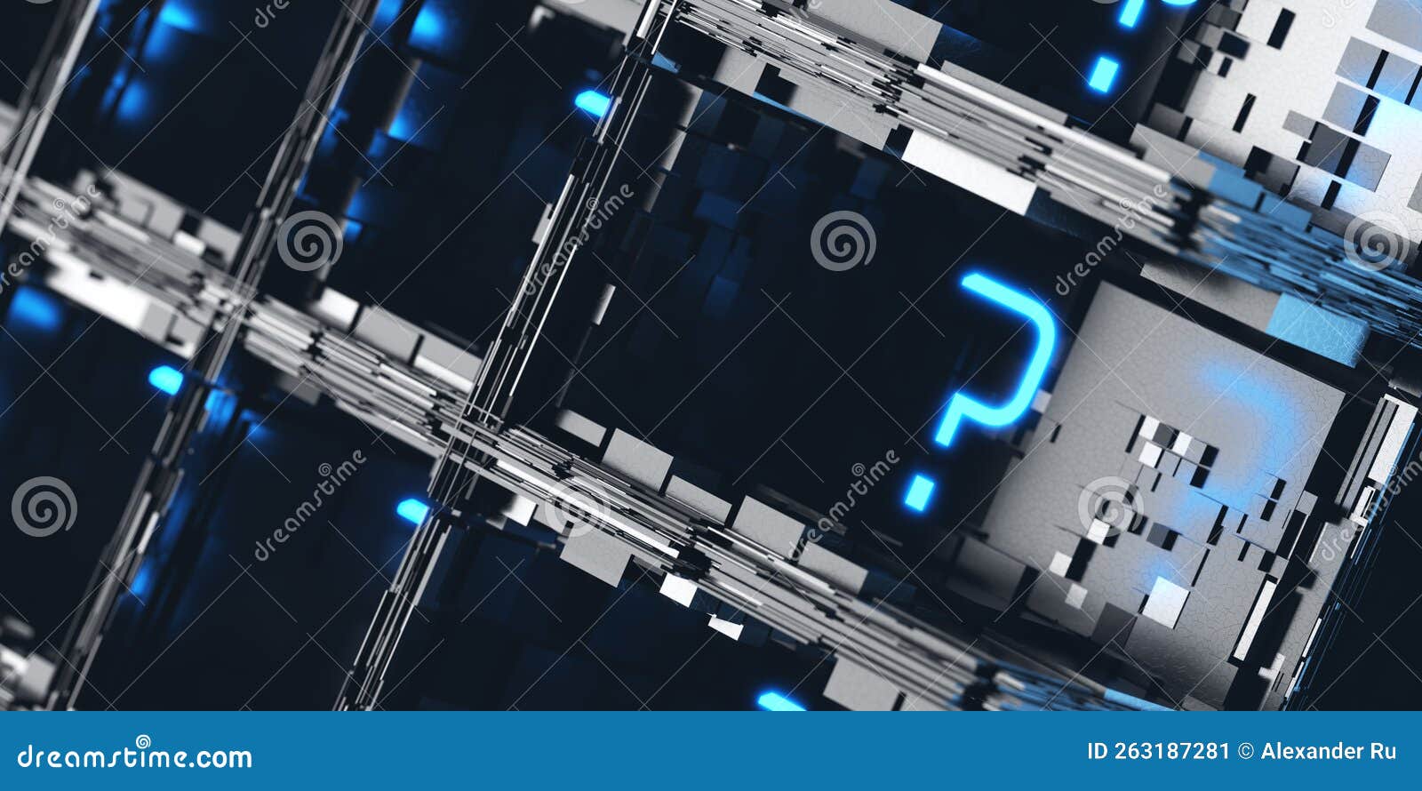 FAQ Concept. Question Mark on an Abstract Background of Dark Blocks ...