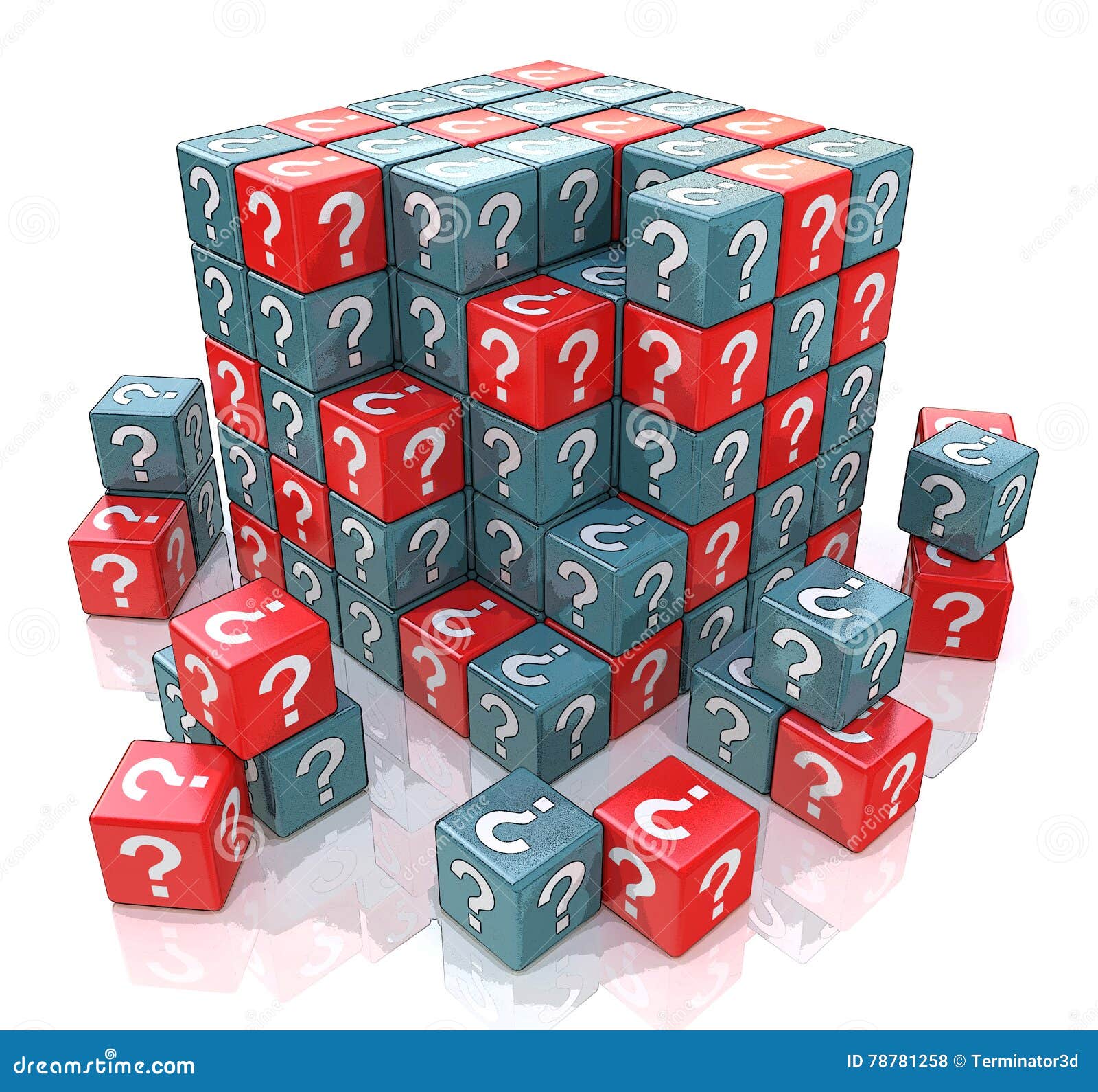 FAQ Cube with a Question Marks Stock Illustration - Illustration of ...