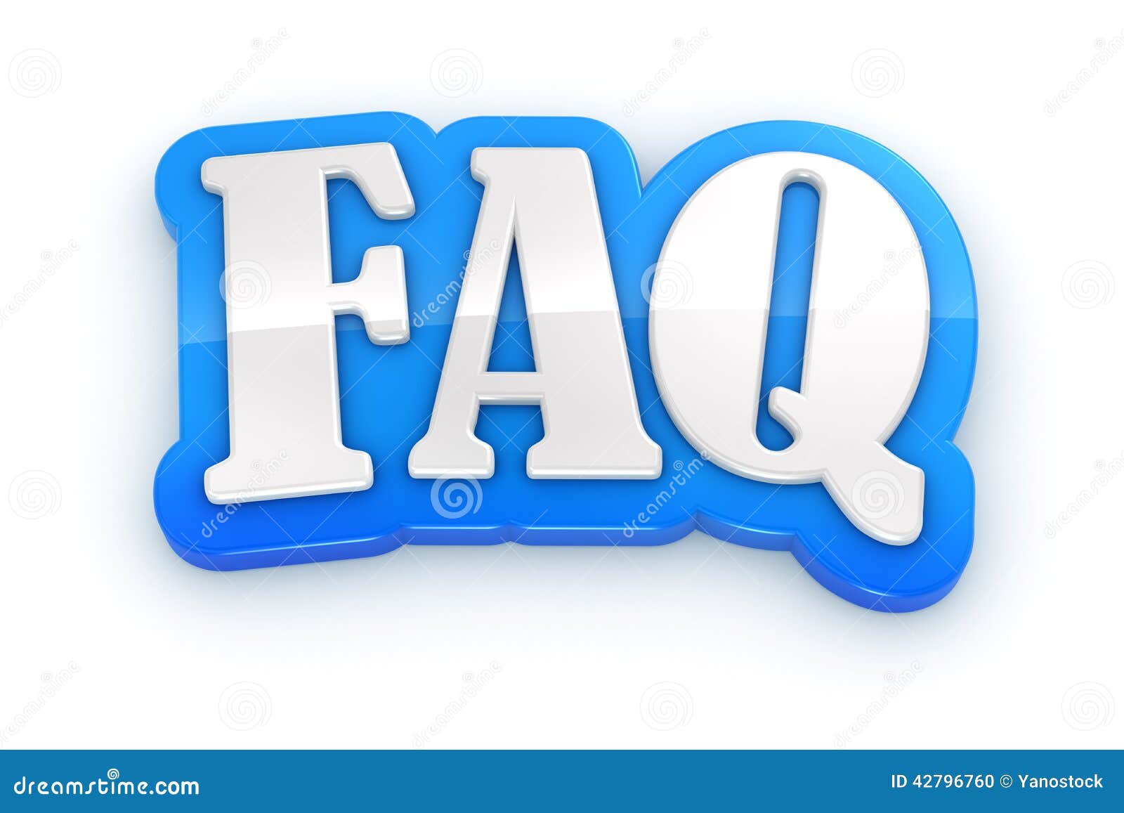 FAQ 3D Word on White Background with Clipping Path Stock Illustration ...