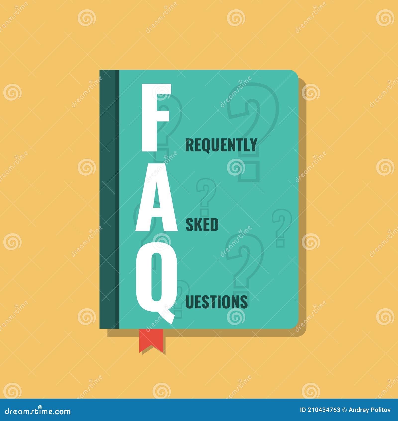 FAQ - Frequently Asked Question Book, Flat Style Illustration Stock ...