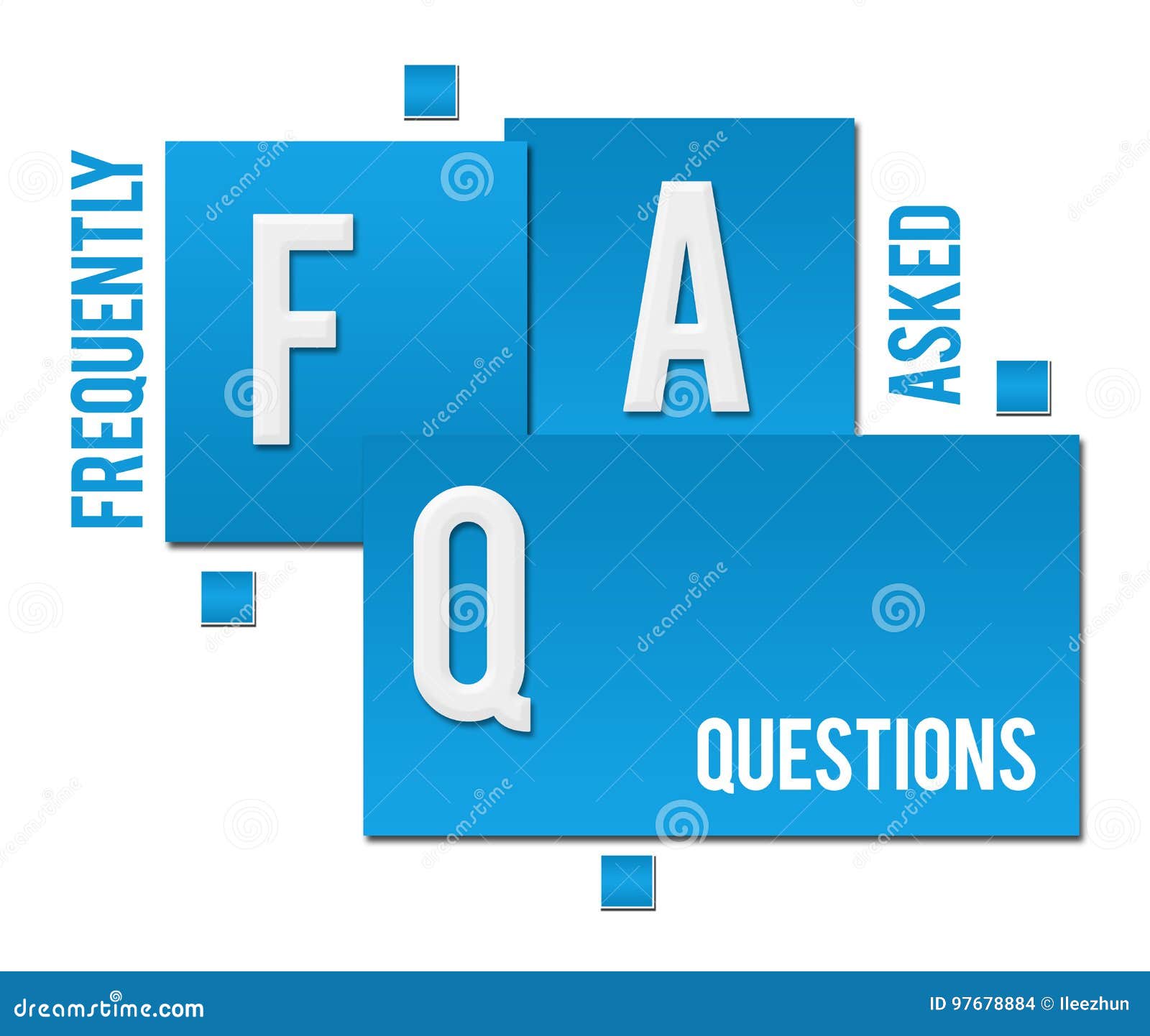 FAQ - Frequently Asked Questions Blue Squares Text Stock Illustration ...