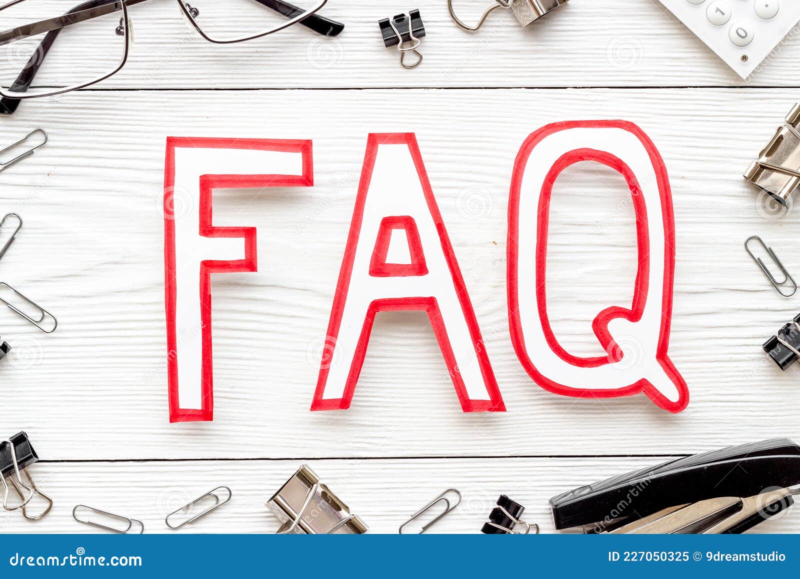 Faq - Frequently Asked Questions - on Office Table, Top View Stock ...
