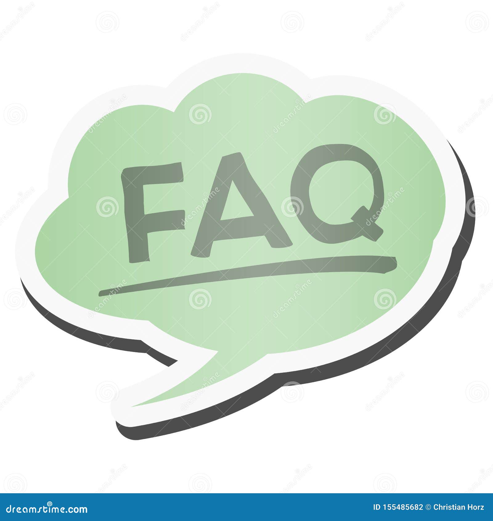 FAQ in Green Colored Comic Speech Bubble Stock Vector - Illustration of ...