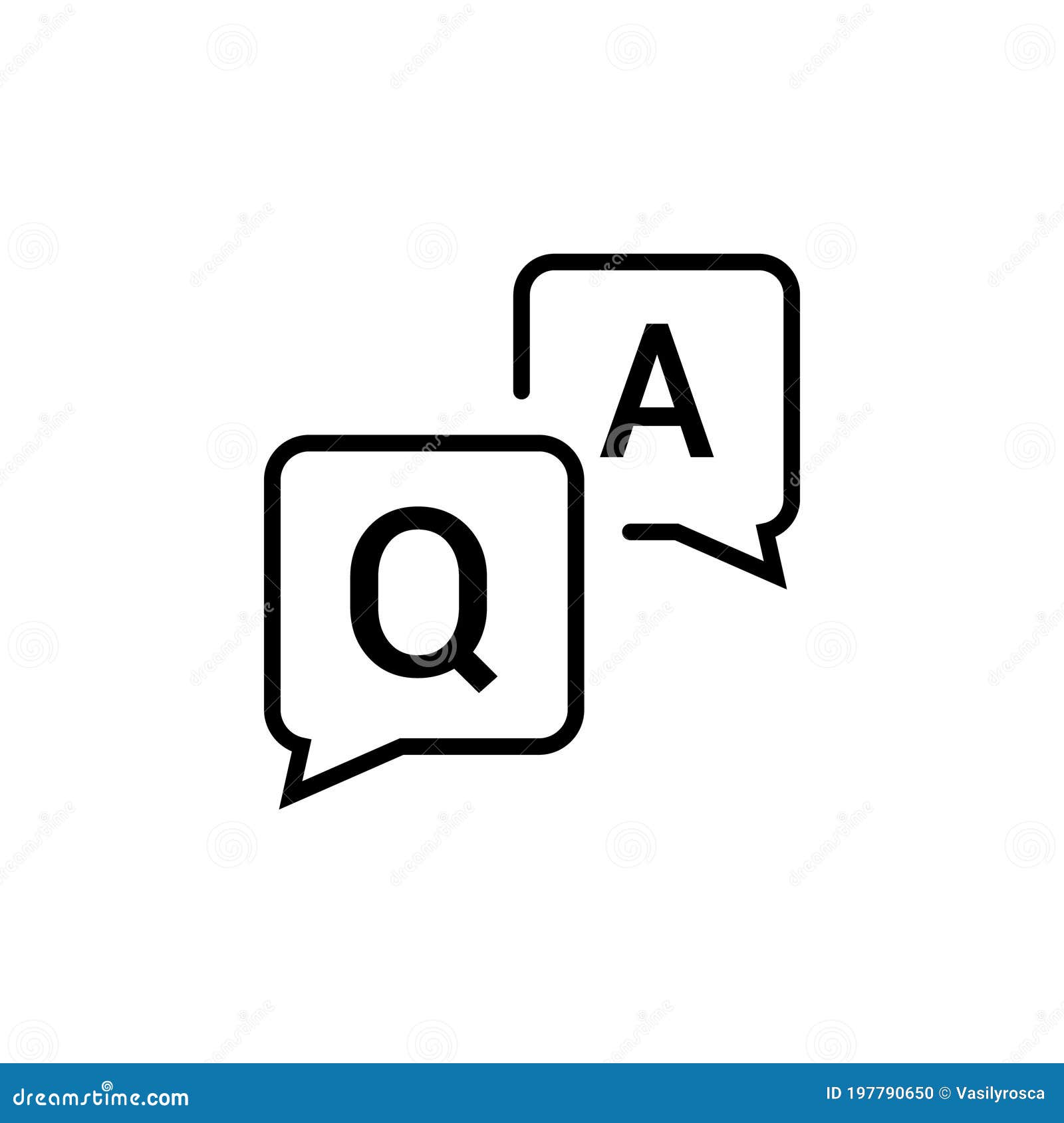 Faq Help Flat Design Icon. Query Frequently Question Speech Vector ...