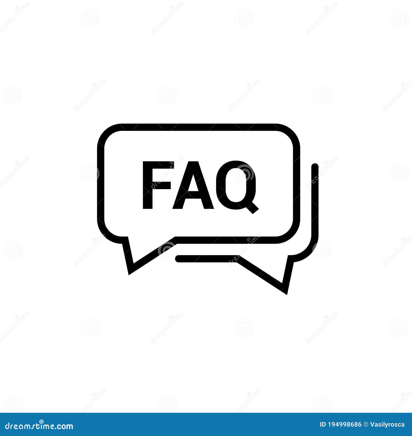 Faq Help Line Design Icon. Query Frequently Question Speech Vector ...