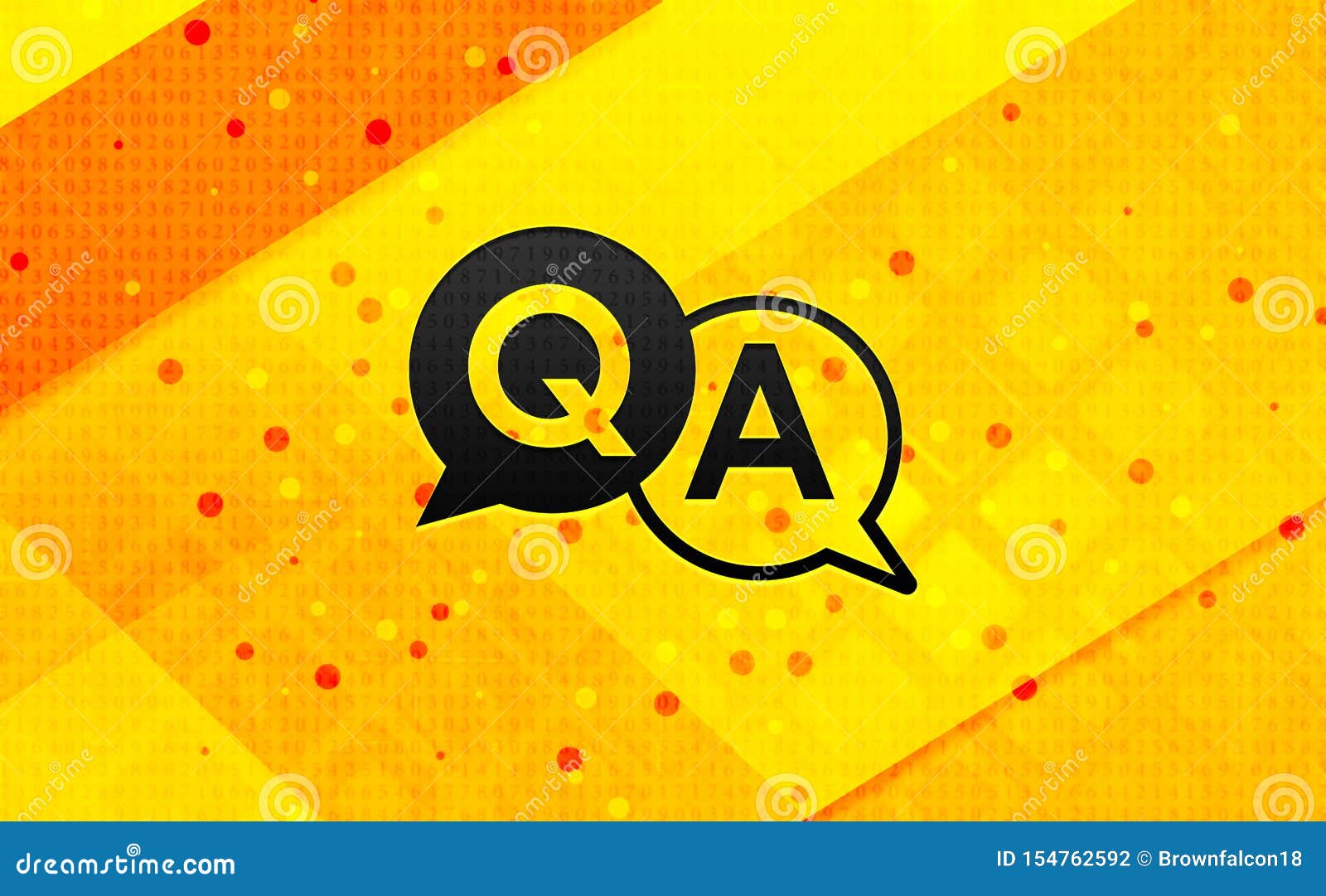 Faq Icon Abstract Digital Banner Yellow Background Stock Illustration ...
