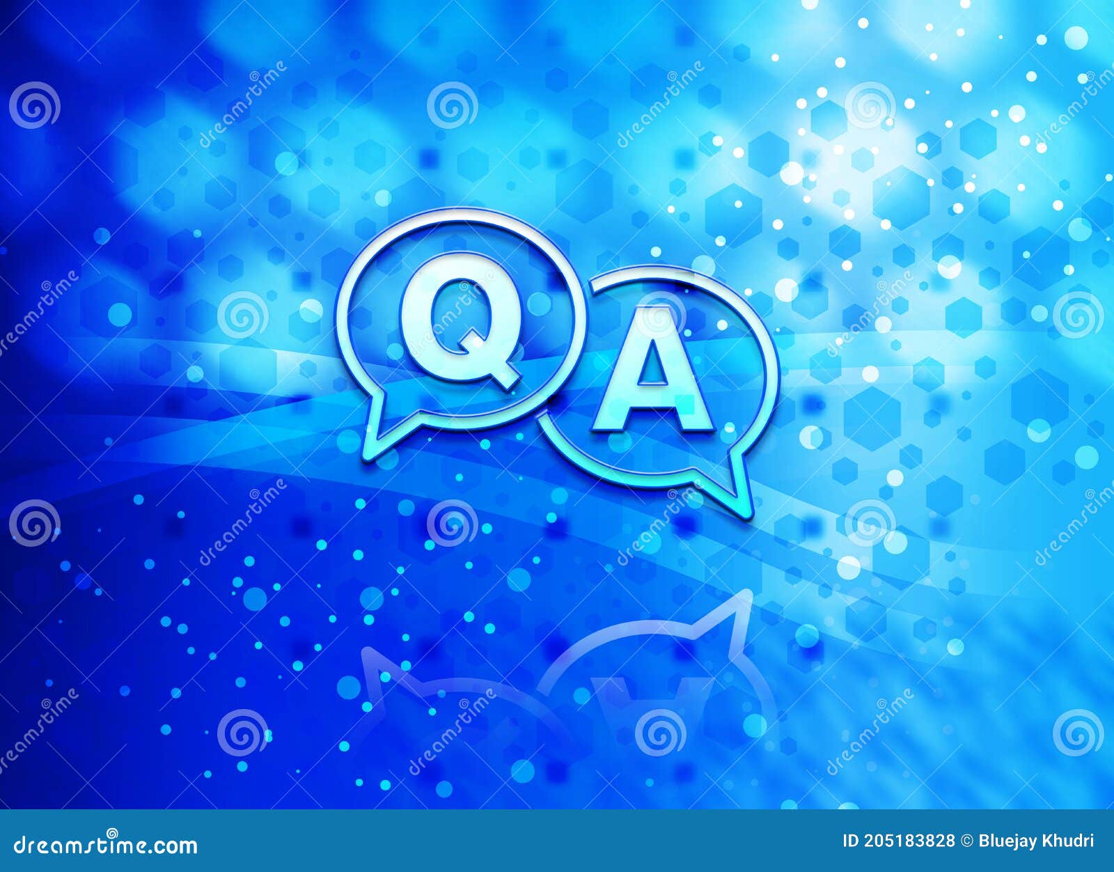 Faq Icon Abstract Light Cyan Blue Hexagon Pattern Background Stock ...