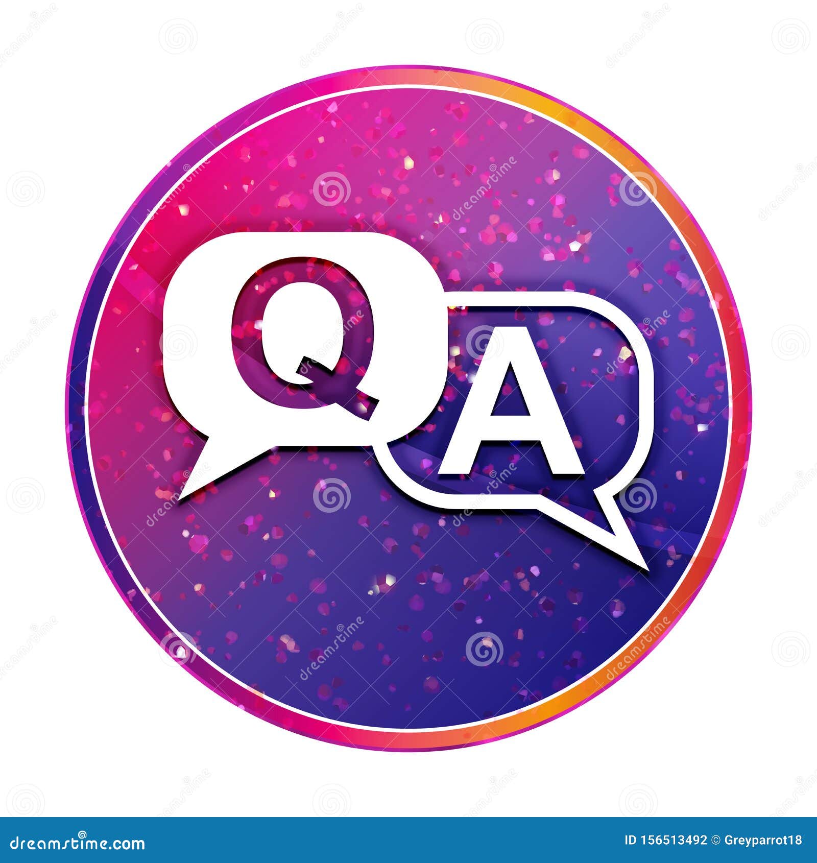 Faq Icon Creative Trendy Colorful Round Button Illustration Stock ...