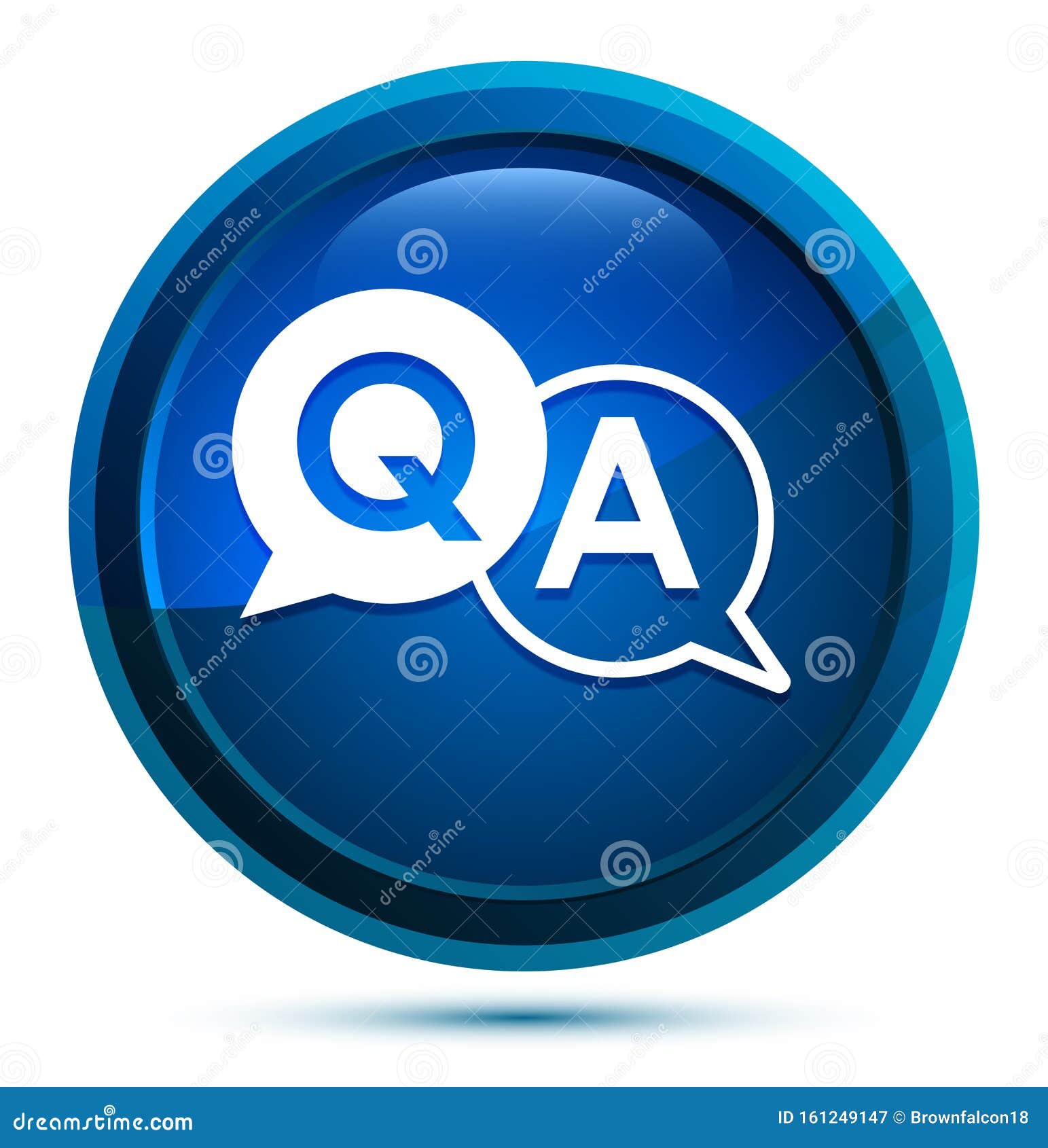 Faq Icon Elegant Blue Round Button Illustration Stock Vector ...