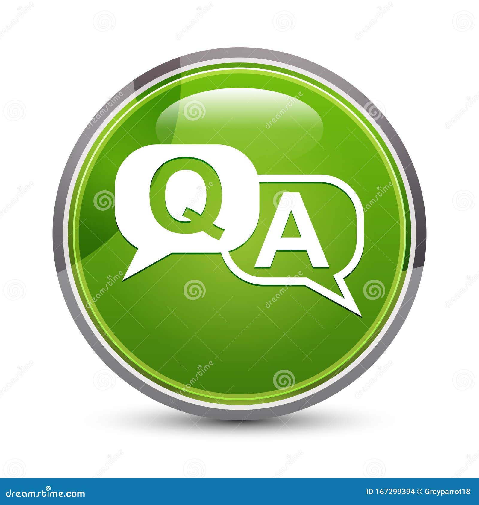 Faq Icon Elegant Green Round Button Vector Illustration Stock Vector ...