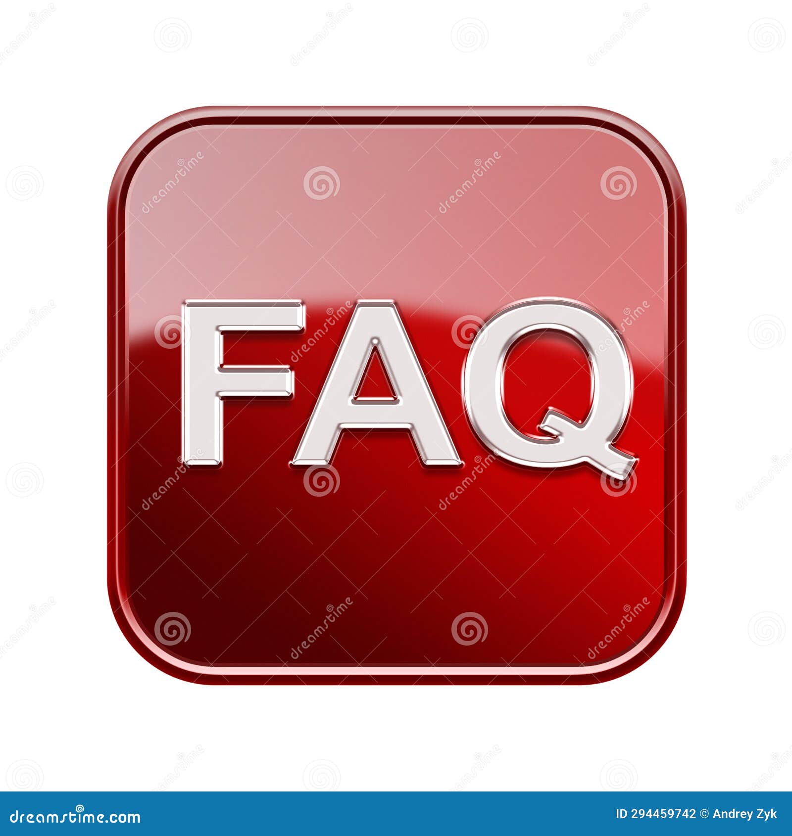 FAQ icon glossy red. stock illustration. Illustration of white - 294459742