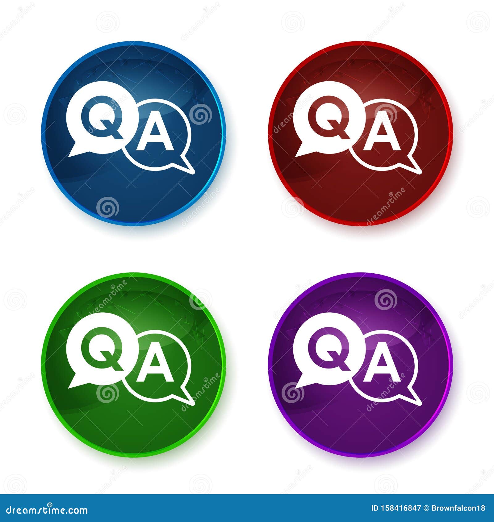 Faq Icon Shiny Round Buttons Set Illustration Stock Vector ...
