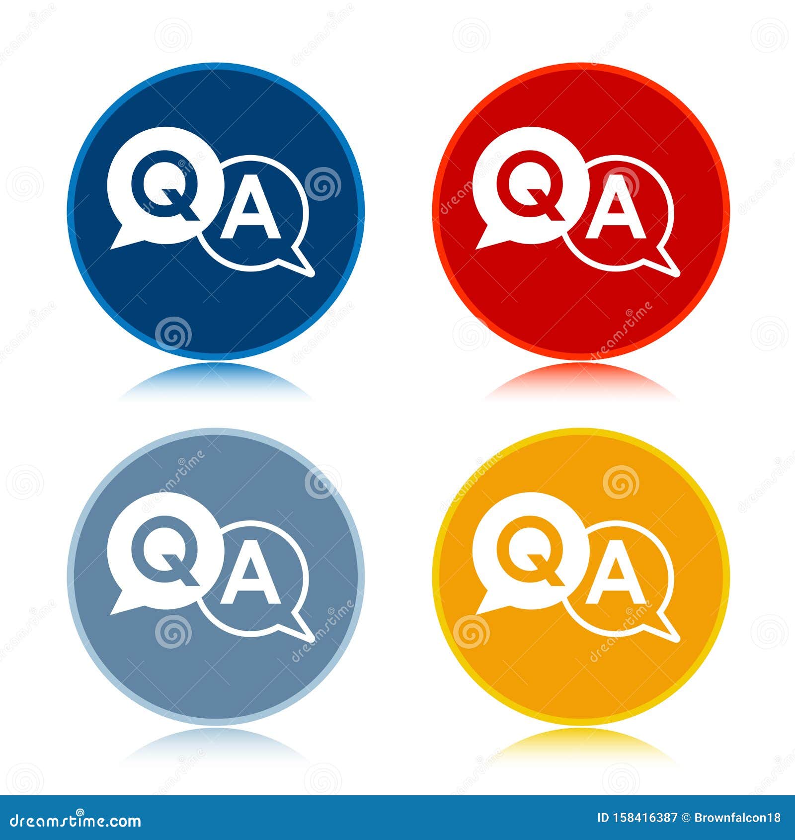 Faq Icon Trendy Flat Round Buttons Set Illustration Design Stock Vector ...