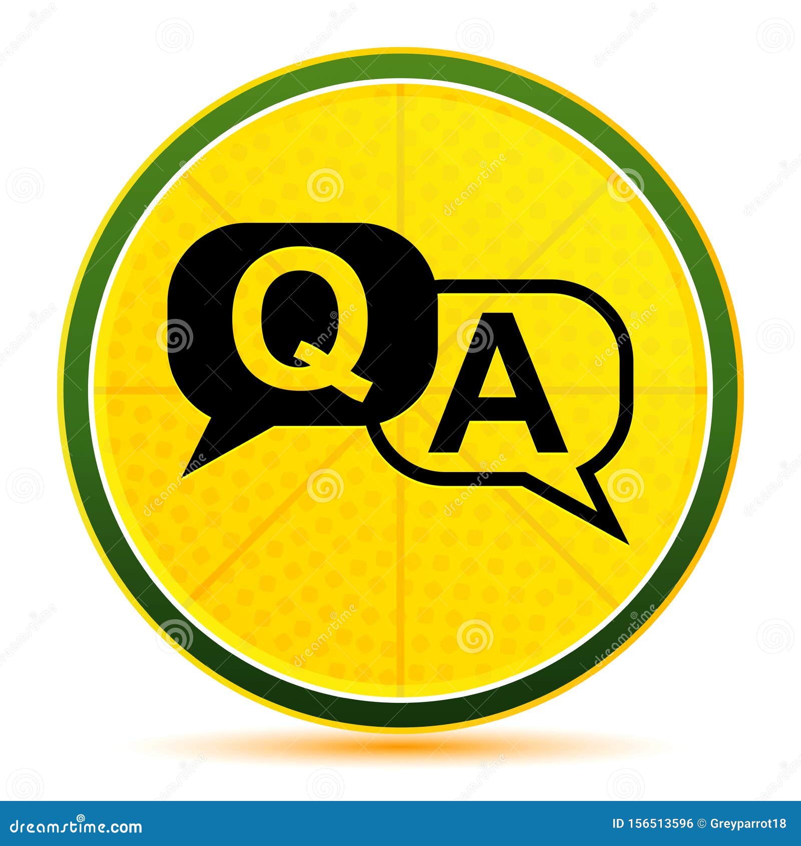 Faq Icon Lemon Lime Yellow Round Button Illustration Stock Illustration ...