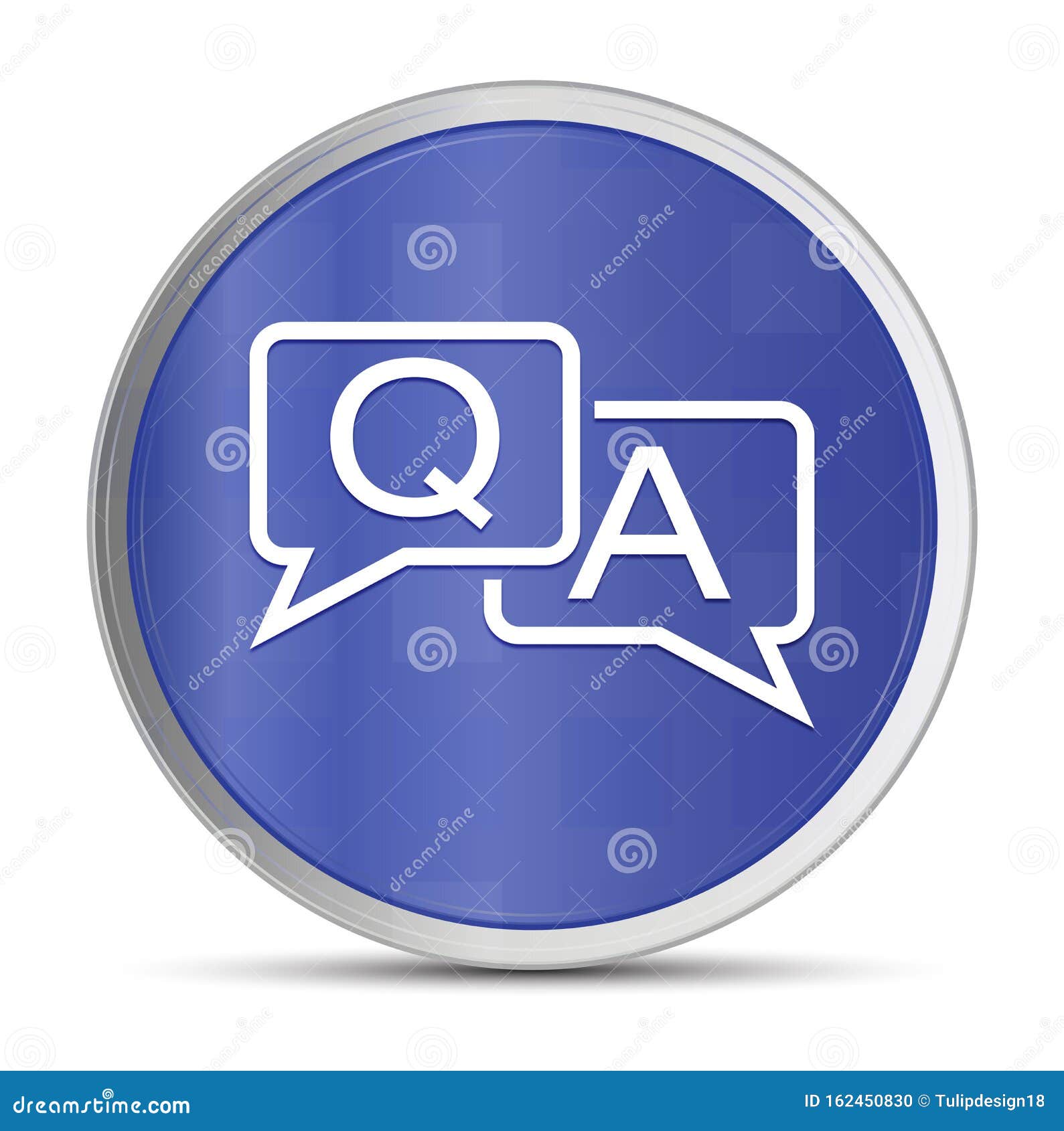Faq Icon Prime Blue Round Button Vector Illustration Design Silver ...