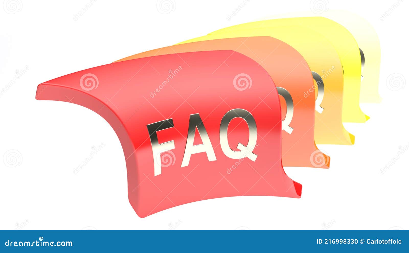 FAQ Icon in a Queue, in Gradient Colors from Red To Yellow - 3D ...