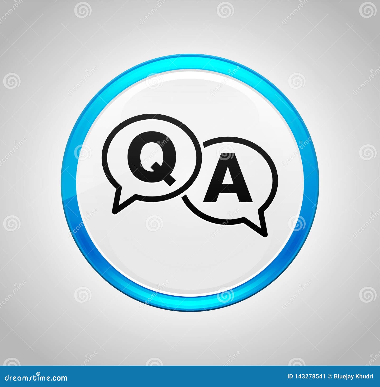 Faq Icon Round Blue Push Button Stock Illustration - Illustration of ...