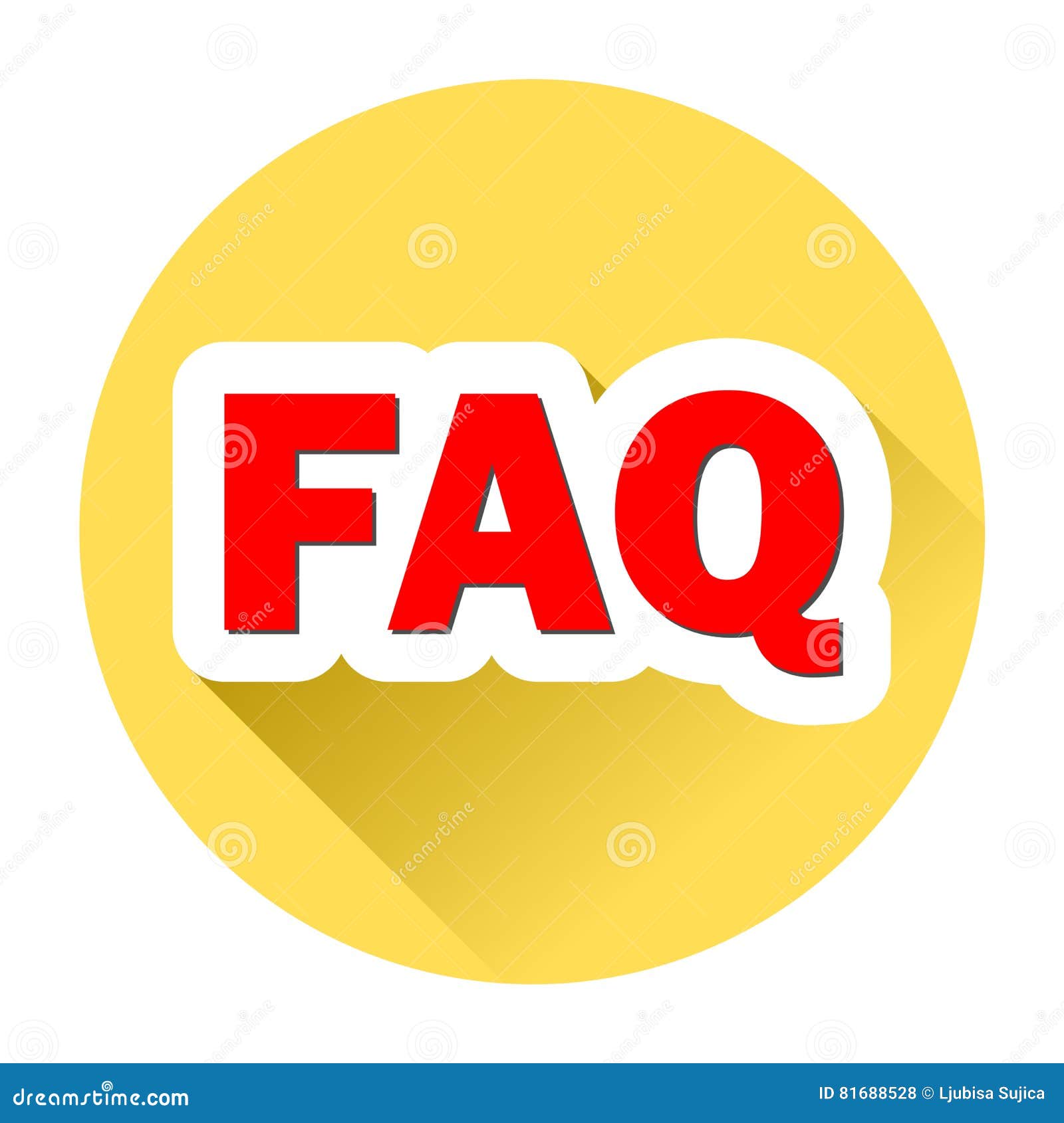 FAQ icon with shadow stock vector. Illustration of gray - 81688528