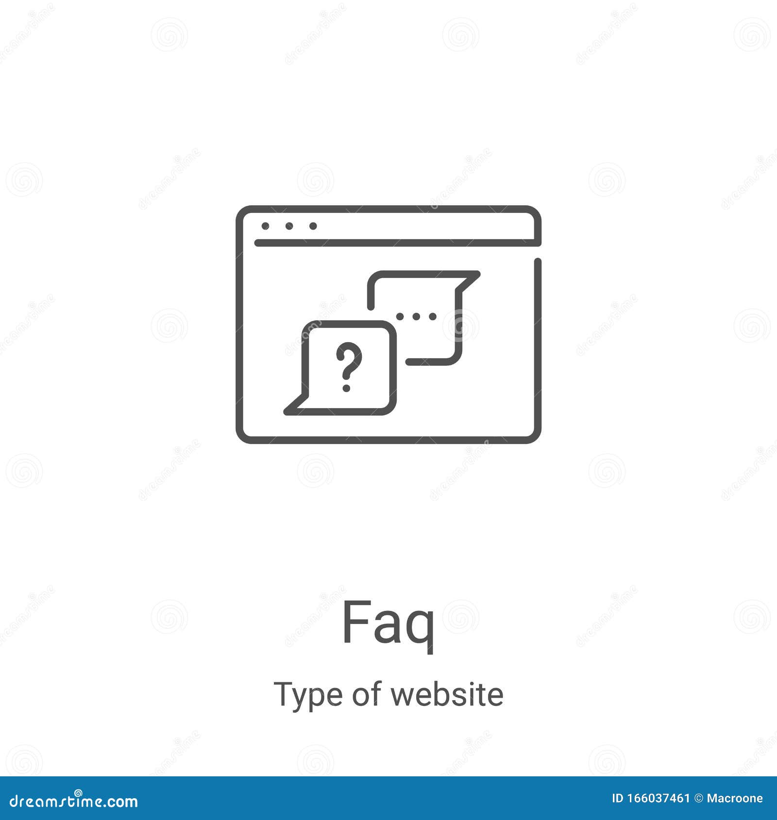 Faq Icon Vector from Type of Website Collection. Thin Line Faq Outline ...